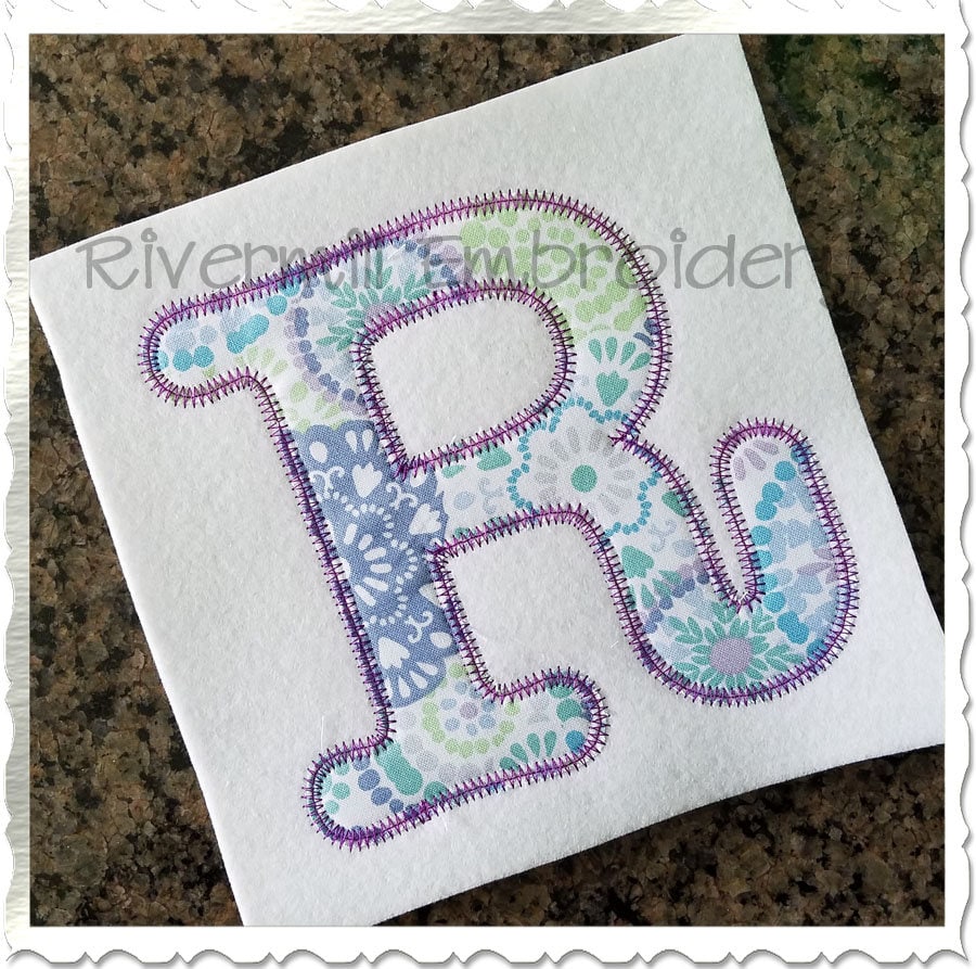 Zig Zag Typewriter Applique Machine Embroidery Font Monogram Alphabet ...