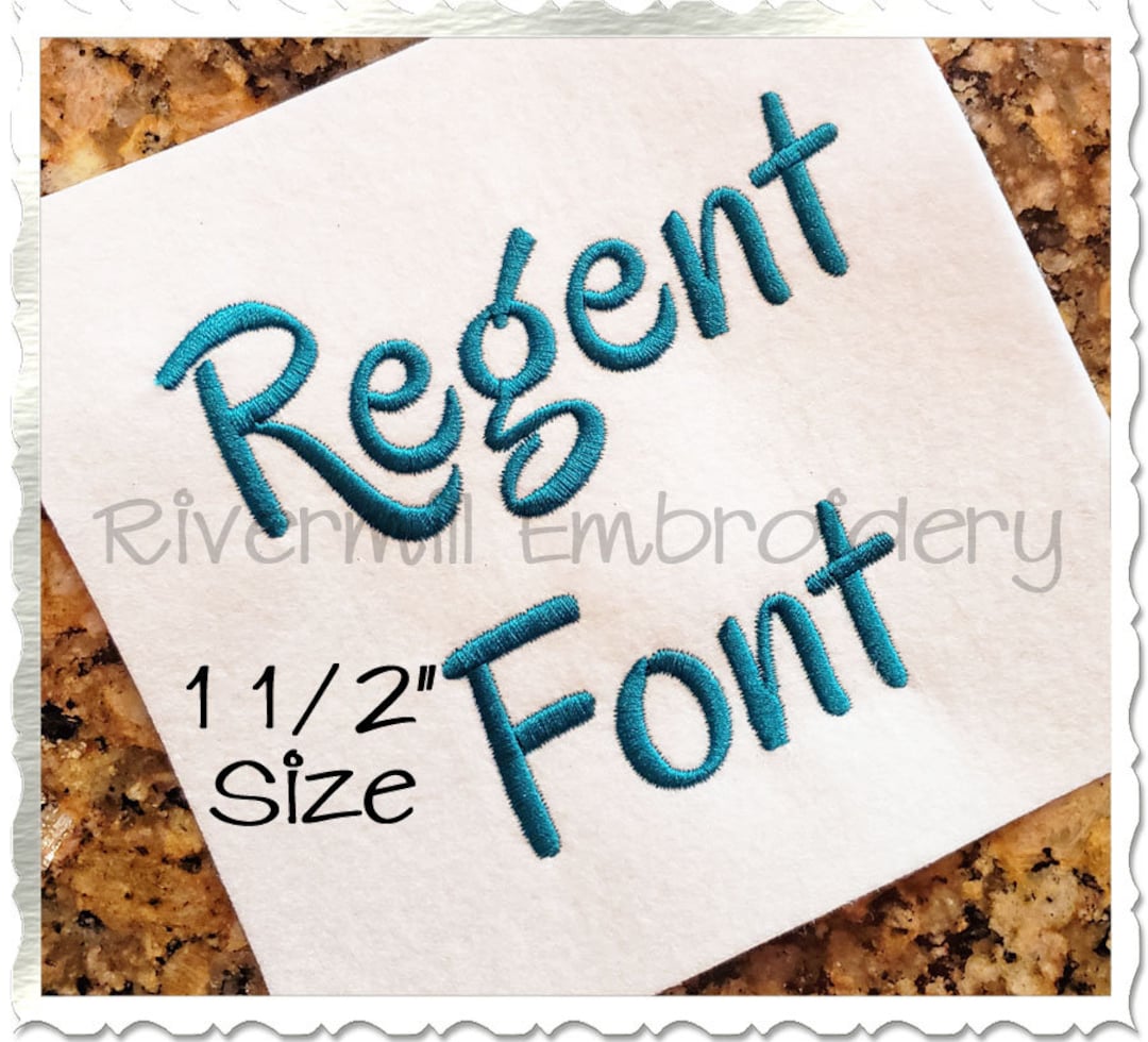 1 1/2" Size Regent Machine Embroidery Font Alphabet - BX Files Included ...