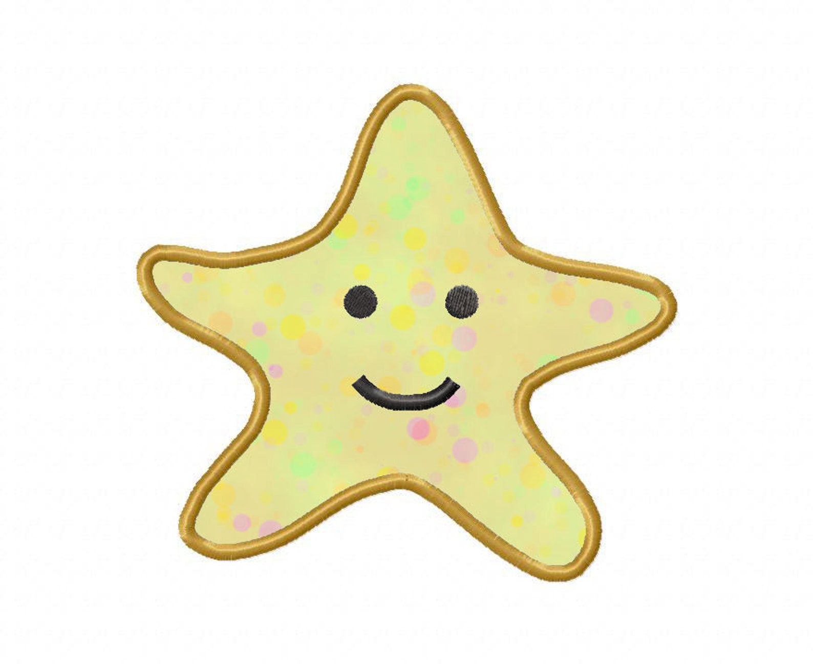 Applique Starfish Machine Embroidery Design 4 Sizes - Etsy