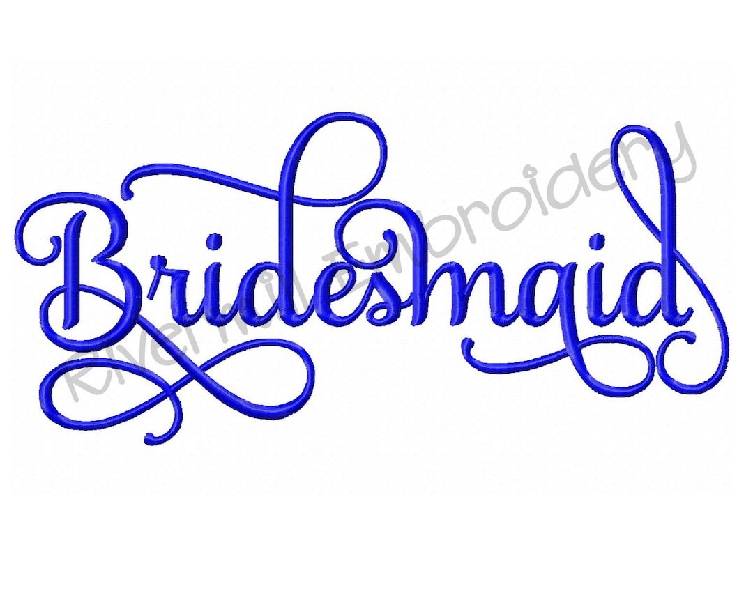 Bridesmaid Machine Embroidery Word Design - 4 Sizes - Etsy