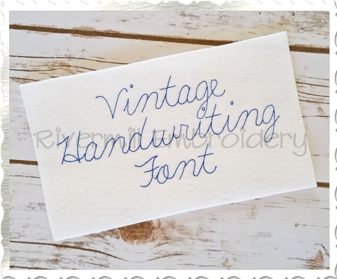 Vintage Handwriting Machine Embroidery Font Monogram Alphabet - 3 Sizes ...