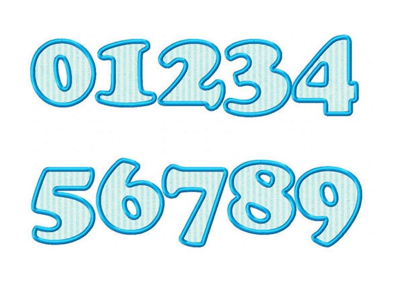 Puffy Applique Numbers Machine Embroidery Designs 5 Sizes - Etsy