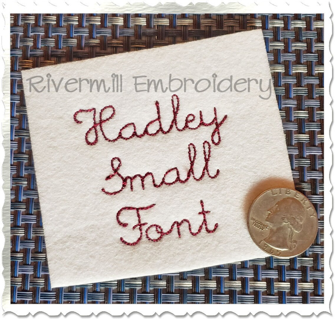 Small Hadley Vintage Bean Stitch Machine Embroidery Font Monogram ...