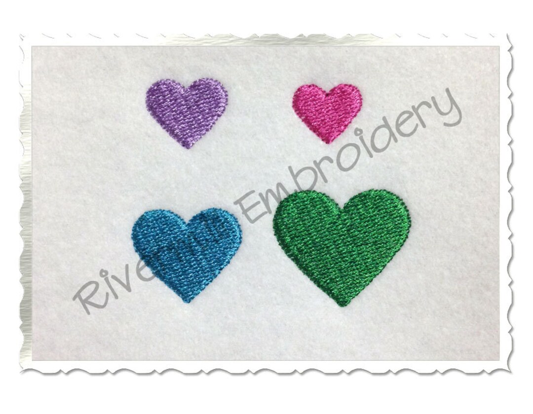 Mini Heart Machine Embroidery Design - 4 Sizes - Etsy
