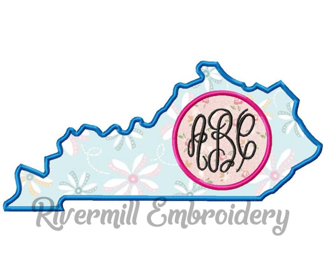 Kentucky Applique Monogram Frame Machine Embroidery Design - 4 Sizes ...