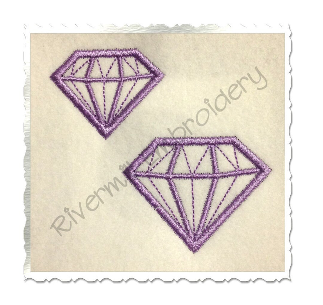Small Diamond Gem Applique Machine Embroidery Design - 4 Sizes ...