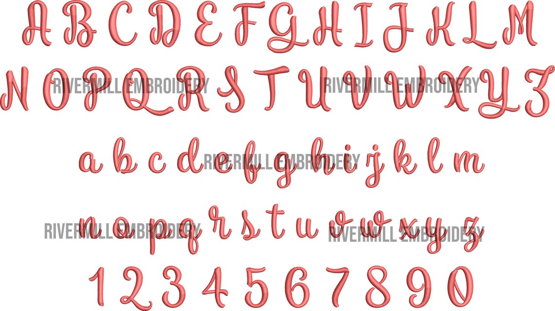 Daisy Script Machine Embroidery Font Monogram Alphabet - 3 Sizes - BX ...