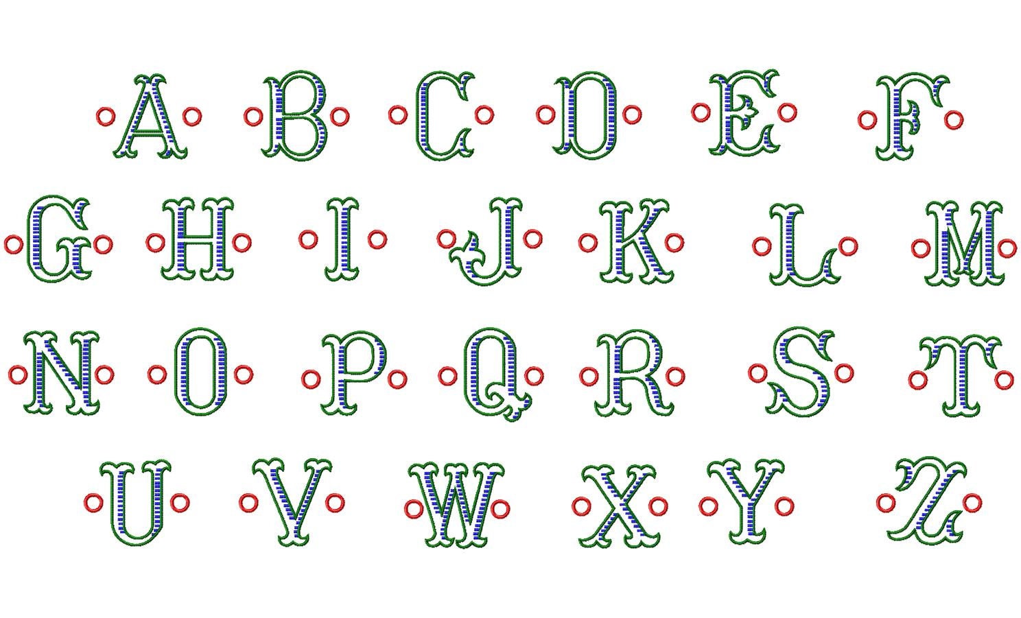 Milton Monogram Machine Embroidery Font Alphabet - 3 Sizes - BX Files ...