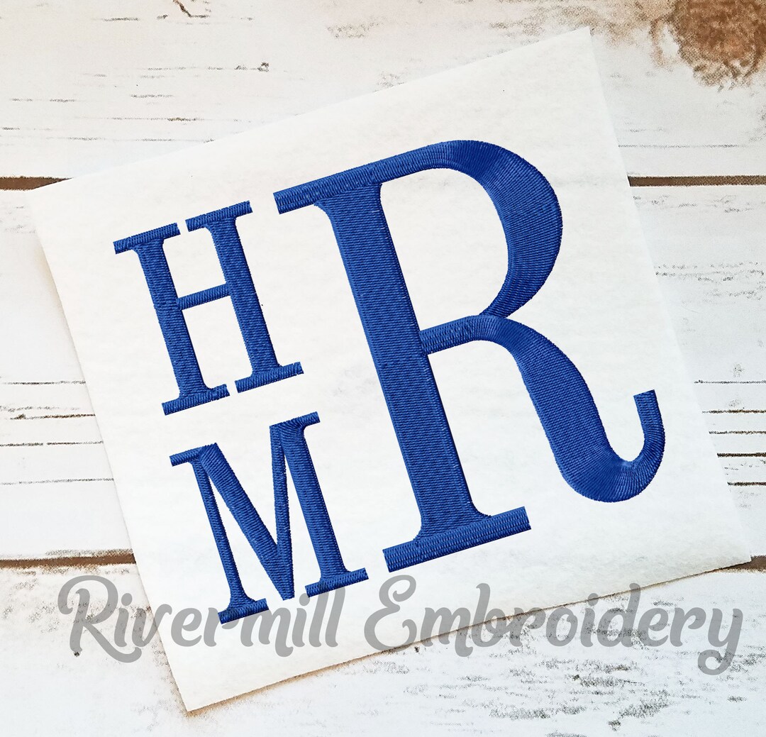 Large Stacked Monogram Machine Embroidery Alphabet Font - 3 Sizes - BX ...