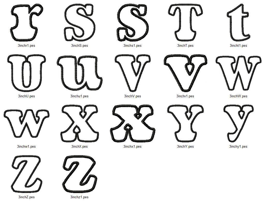 Pork Chop Applique Machine Embroidery Font Monogram Alphabet - Etsy