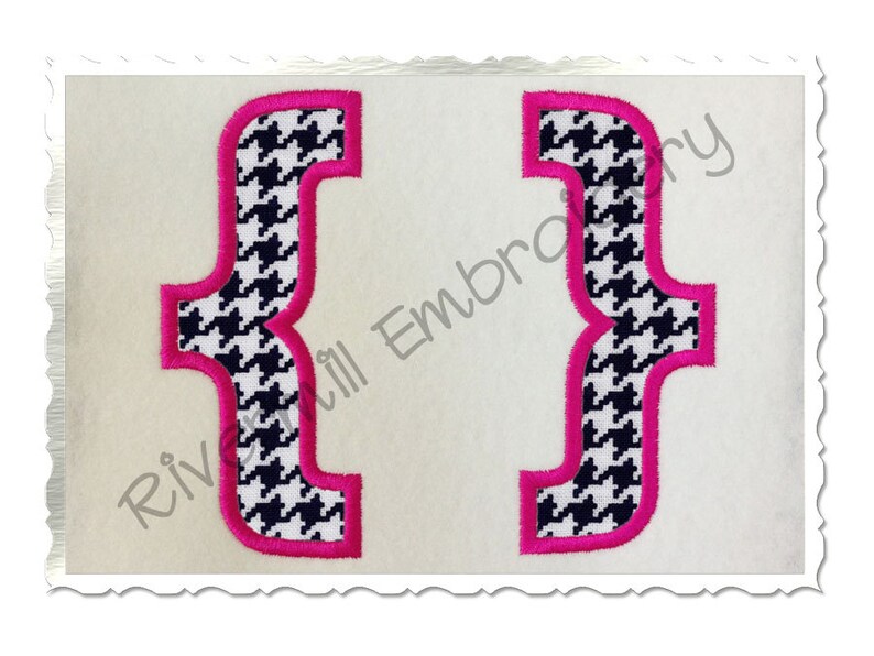 Applique Brackets Machine Embroidery Design - 4 Sizes - Instant ...