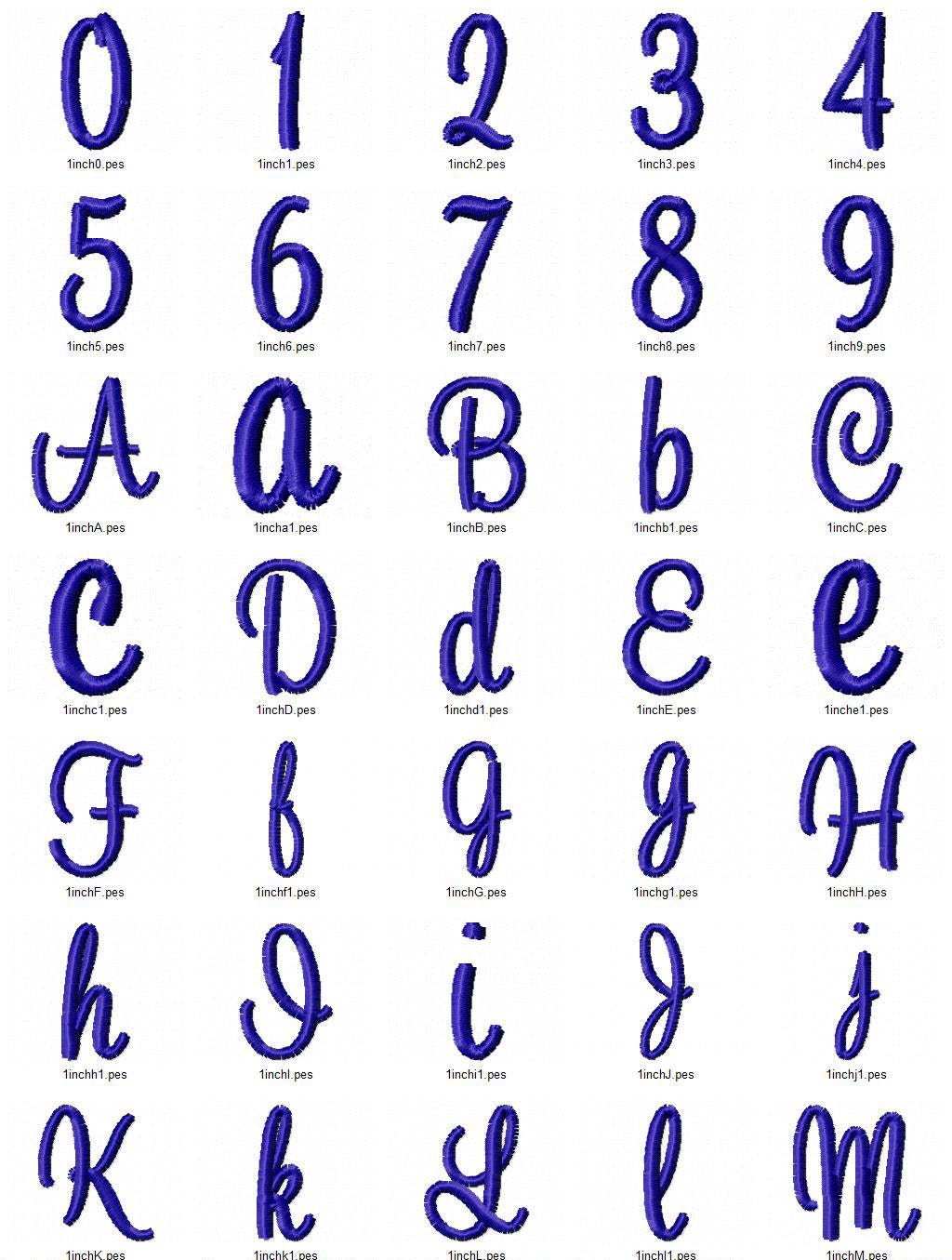 Sweetheart Machine Embroidery Font Monogram Alphabet 3 Sizes - Etsy