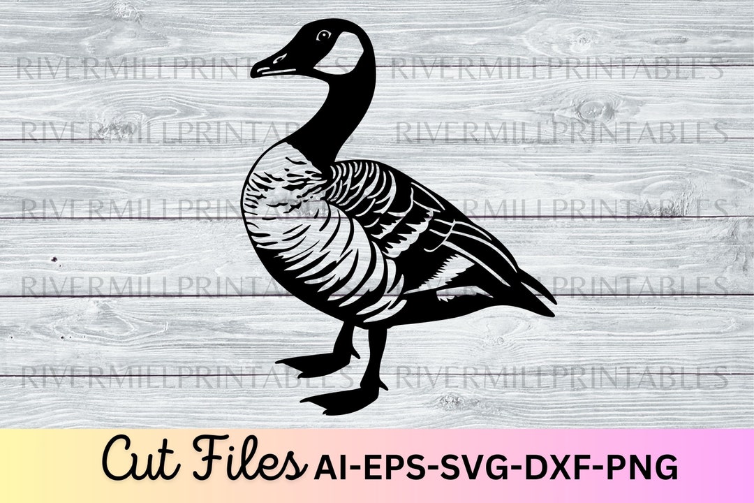 Standing Goose SVG EPS Cut File - Cricut Silhouette Stencil Vector ...