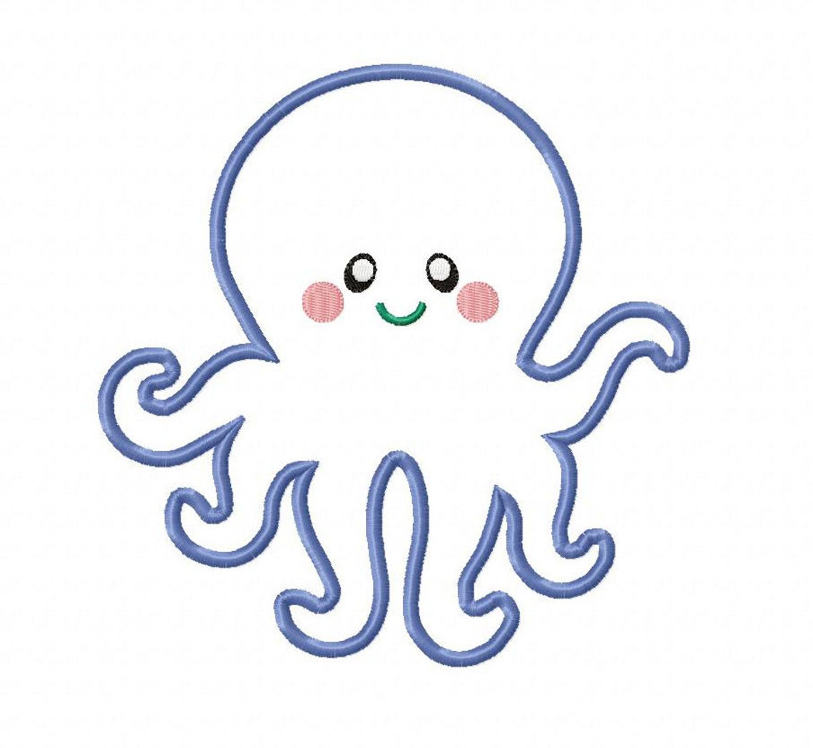 Octopus Applique Machine Embroidery Design 4 Sizes - Etsy