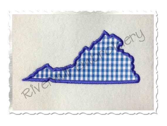 State of Virginia Applique Machine Embroidery Design 4 Sizes | Etsy