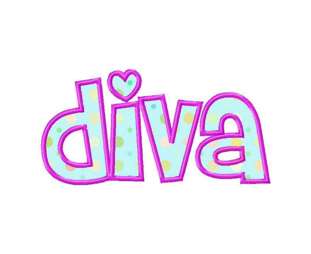Diva Applique Machine Embroidery Design - 4 Sizes - Instant Download ...