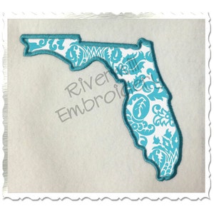 State of Florida Applique Machine Embroidery Design - 4 Sizes - Instant ...