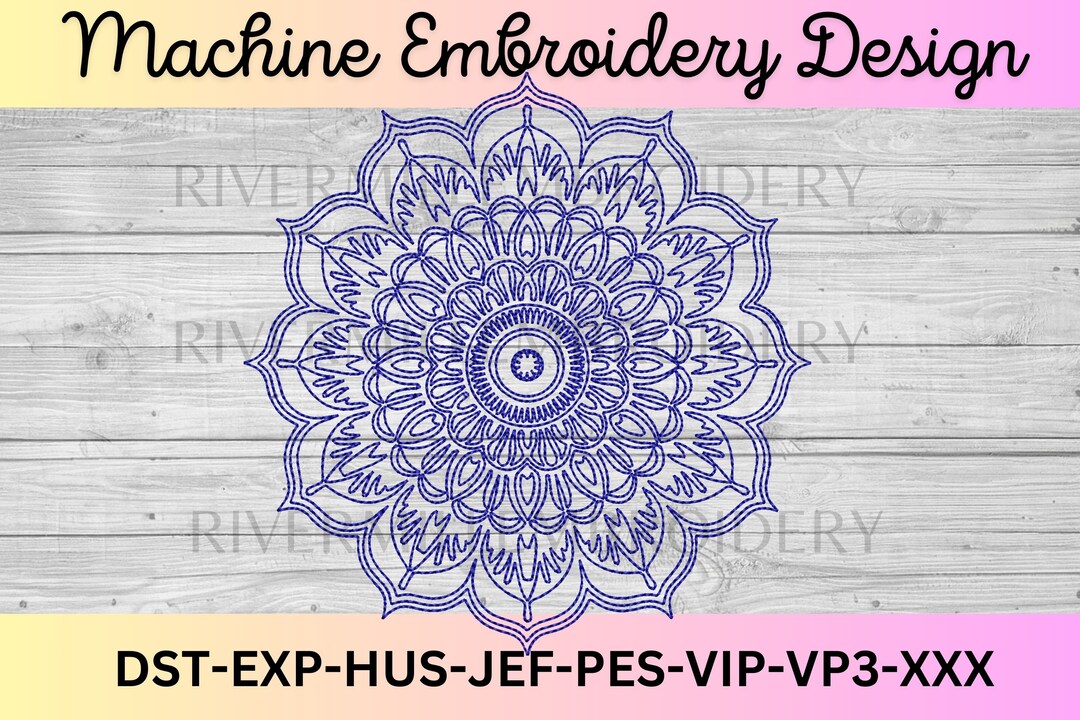 Bean Stitch Mandala Machine Embroidery Designs - 4 Sizes - Etsy