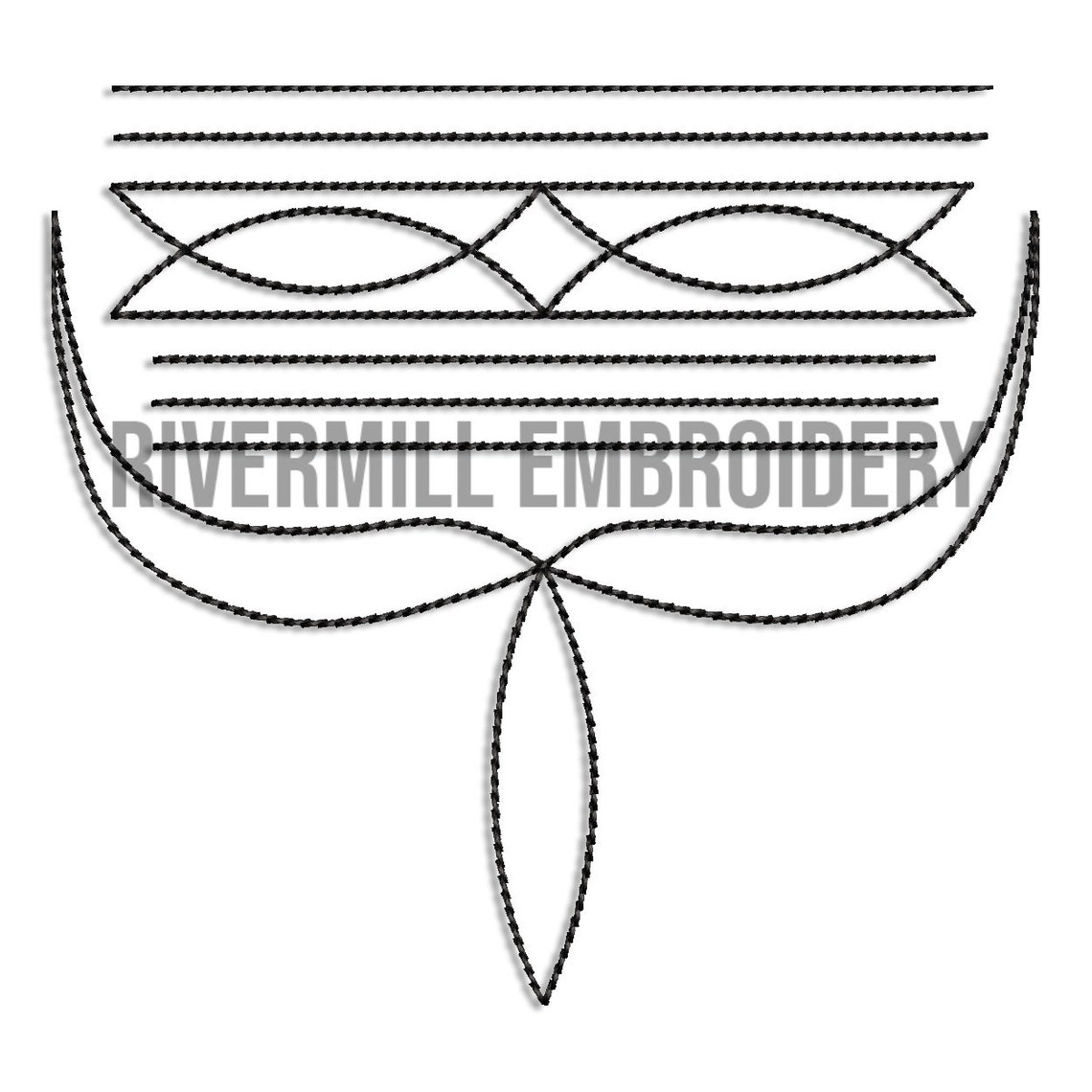 Western Cowboy Boot Toe Stitch Pattern Machine Embroidery Design - 4 ...