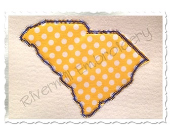 South Carolina Applique Machine Embroidery Design US State - Etsy