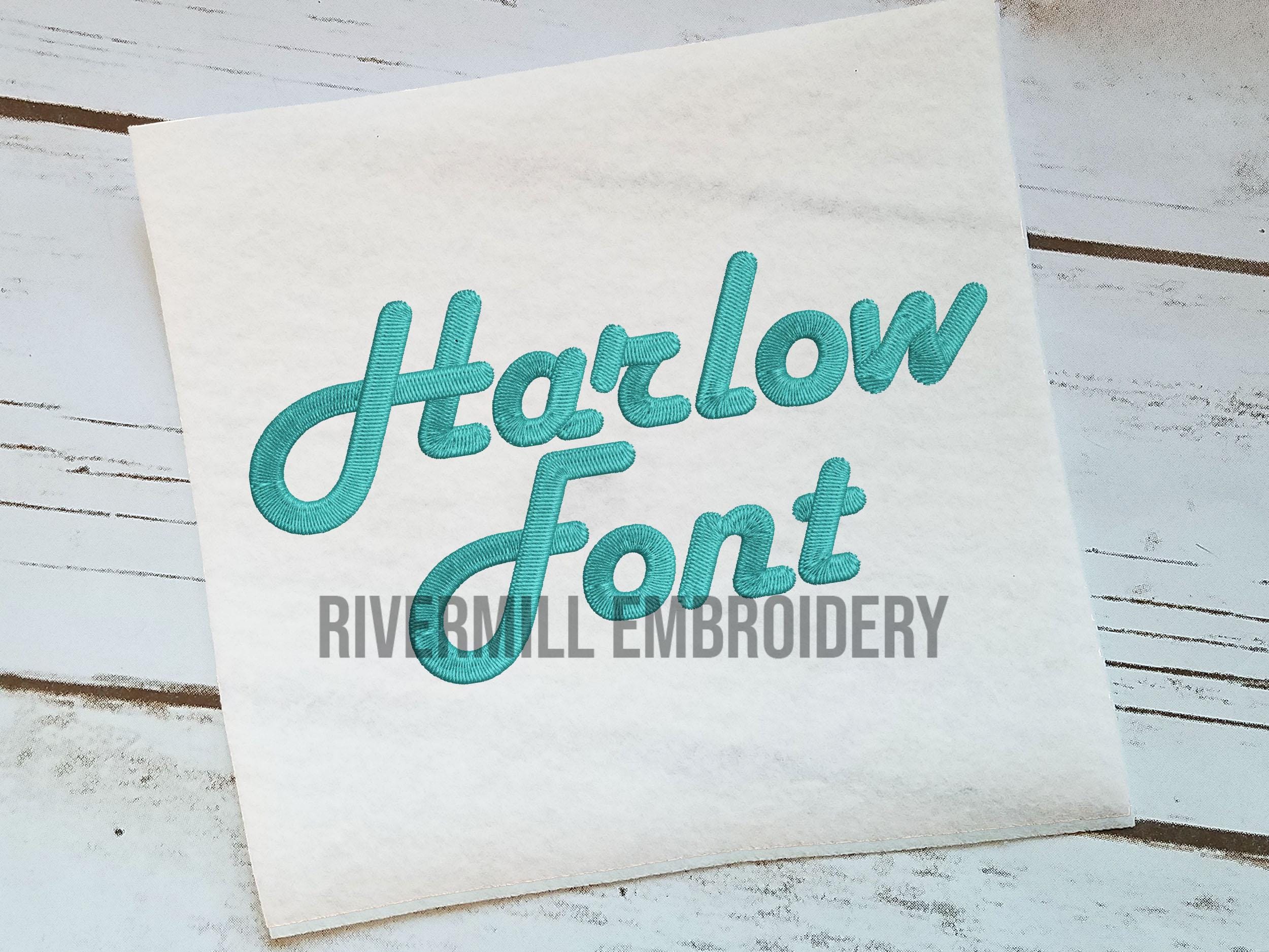 Harlow Machine Embroidery Font Alphabet - 3 Sizes - BX Files Instant ...