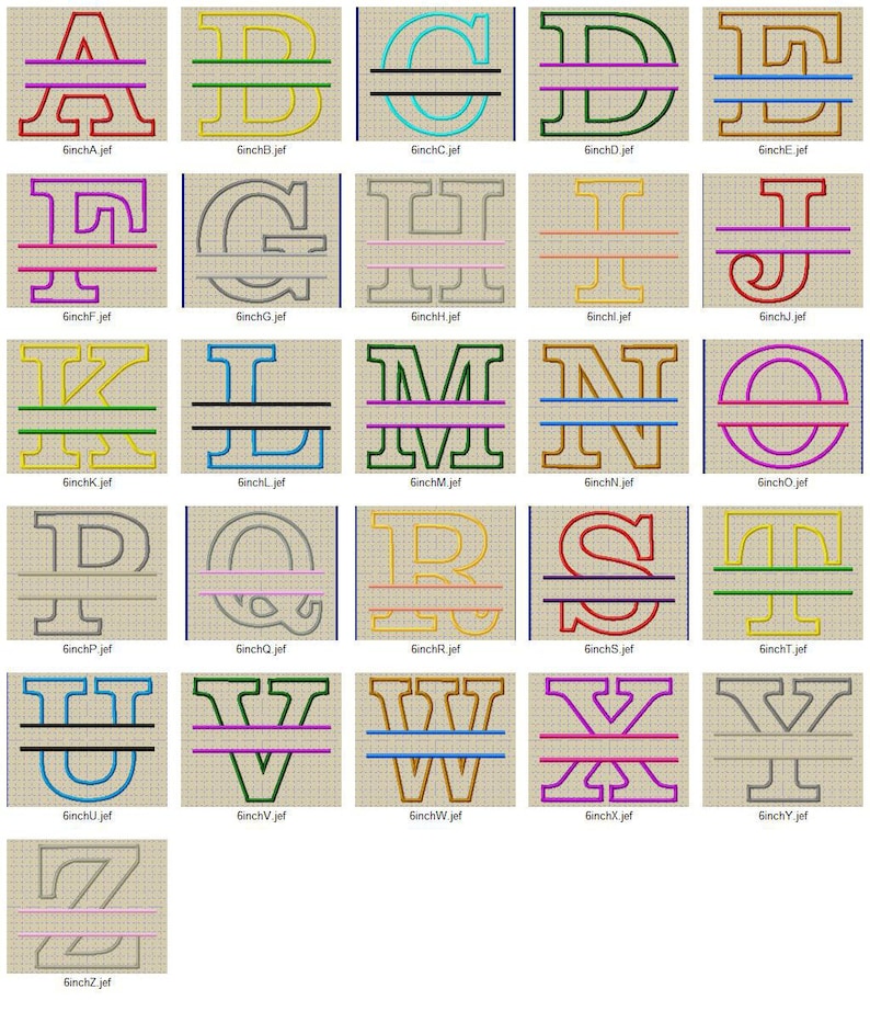 Split Applique Alphabet Machine Embroidery Alphabet 4 Sizes - Etsy