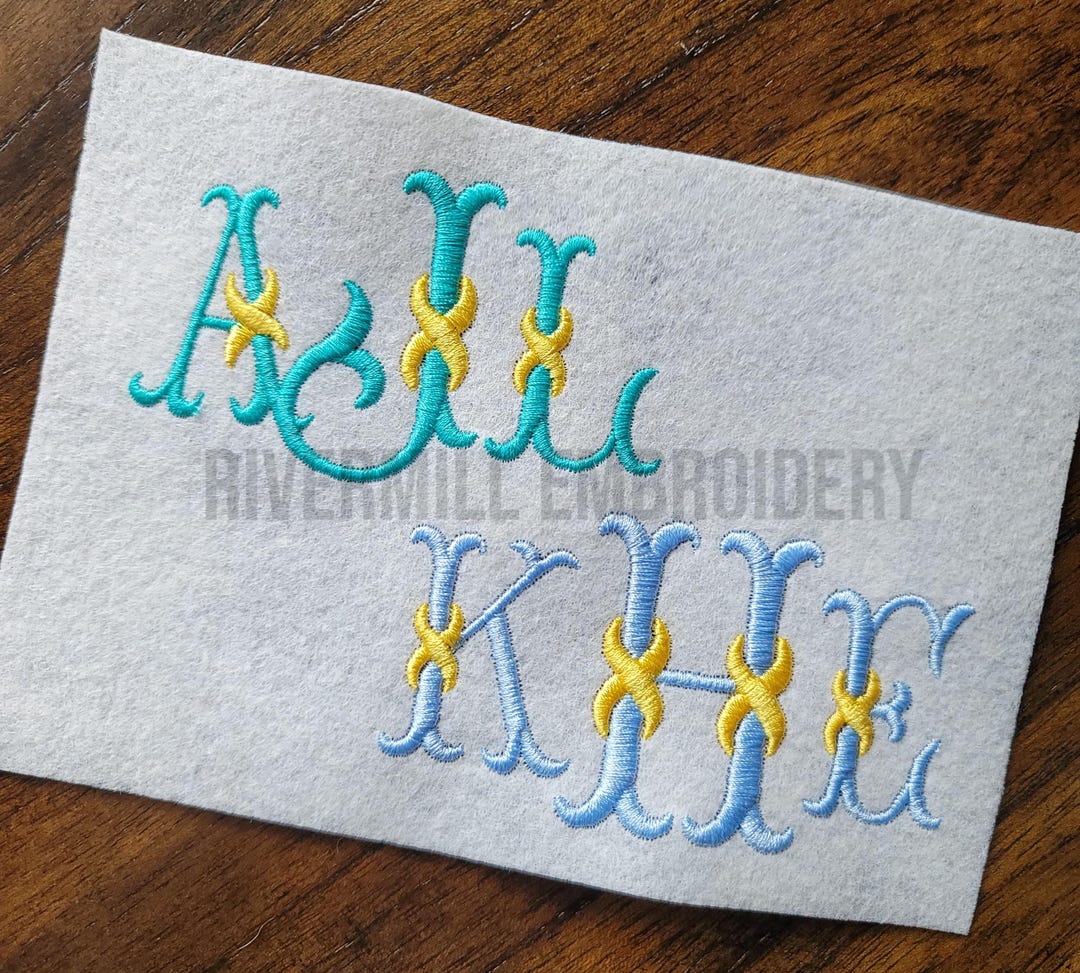 Chester Monogram Machine Embroidery Font Alphabet - 3 Sizes - BX Files ...