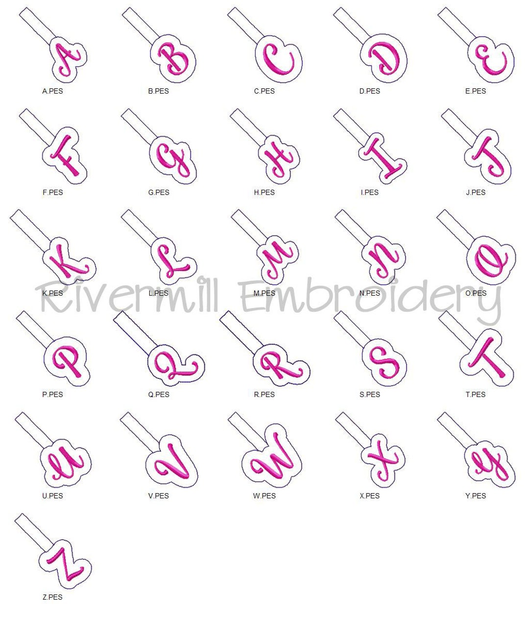 Set of 26 Initial Letters in the Hoop Snap Tab Key Fob Machine ...