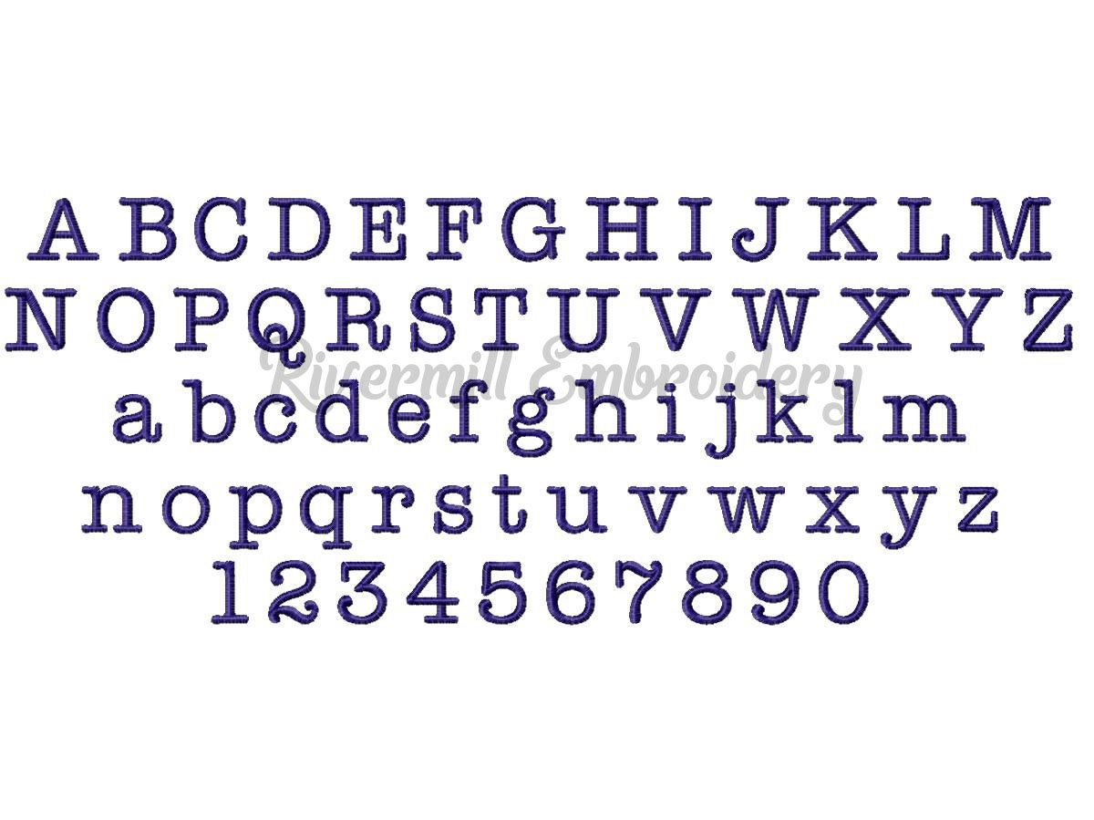 1 1/4" Size Typewriter Machine Embroidery Font Alphabet - BX Files ...