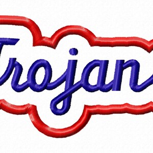Applique Trojans Team Name Machine Embroidery Design - 4 Sizes ...