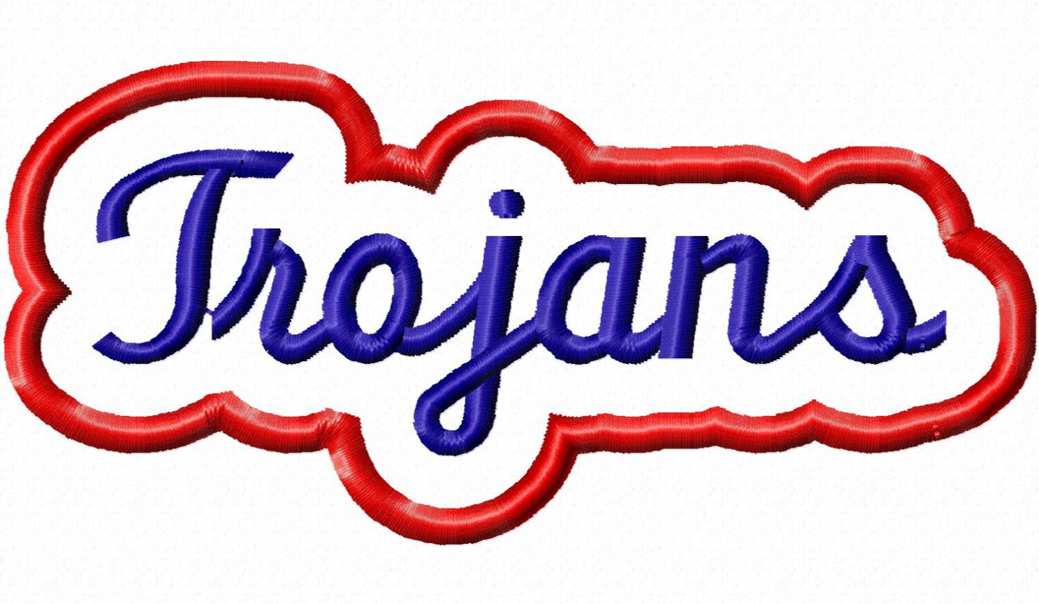 Applique Trojans Team Name Machine Embroidery Design 4 Sizes | Etsy