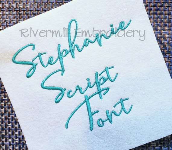 Stephanie Script Machine Embroidery Font Monogram Alphabet 3 - Etsy