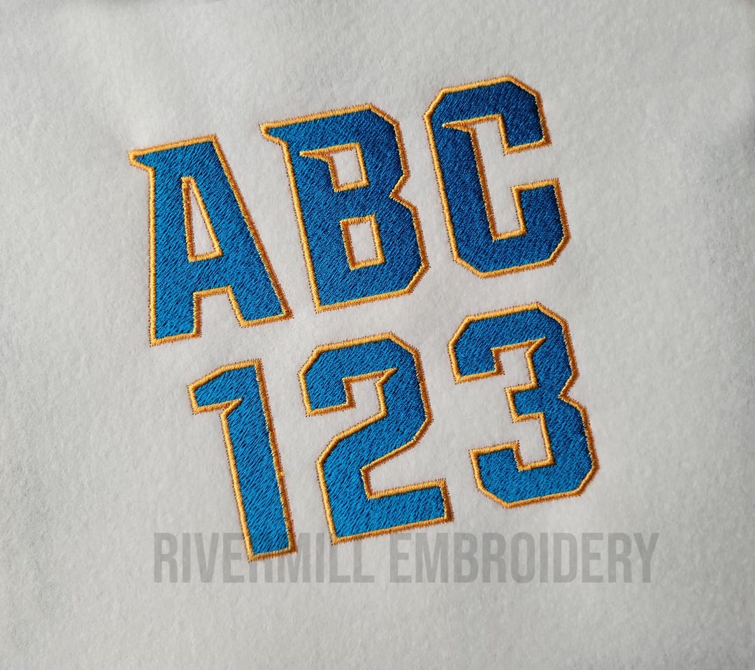 Two Color Michigan Machine Embroidery Font Monogram Alphabet - 3 Sizes ...