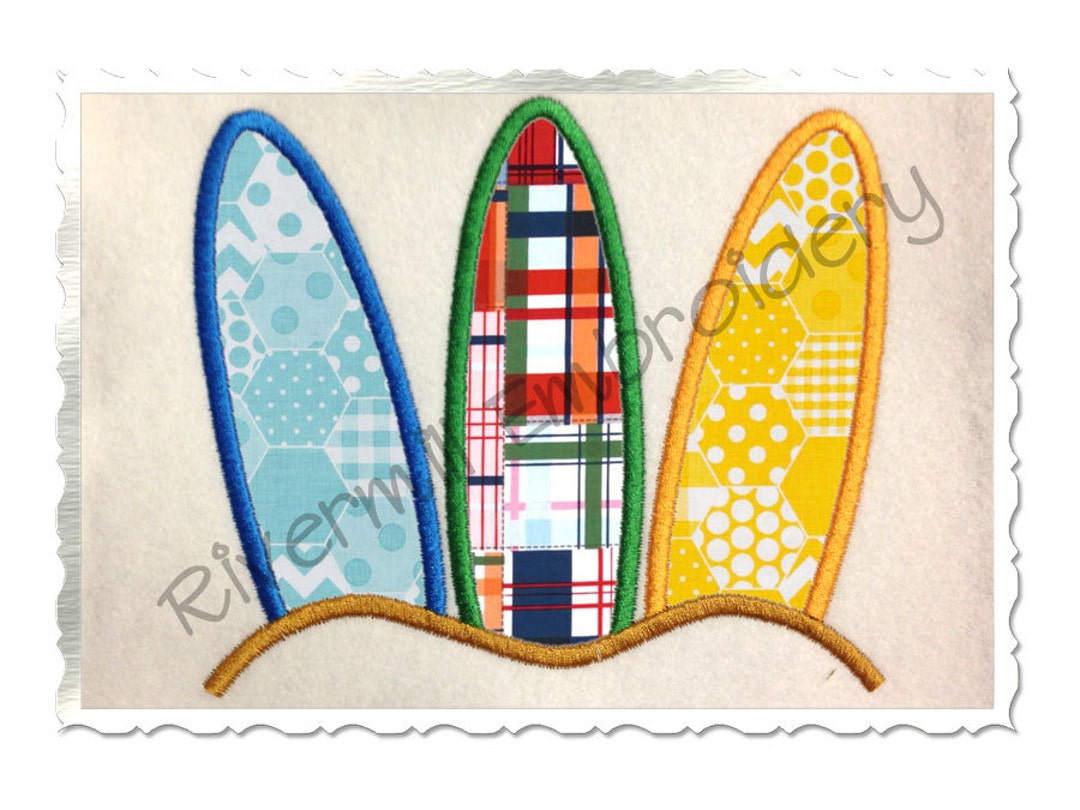 Three Surfboards Machine Embroidery Design - 4 Sizes - Instant Download ...
