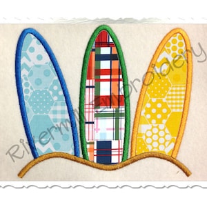 Three Surfboards Machine Embroidery Design - 4 Sizes - Instant Download ...