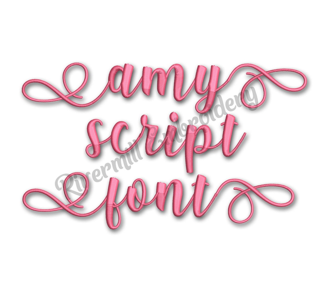Amy Script Machine Embroidery Font Monogram Alphabet 3 Sizes - Etsy