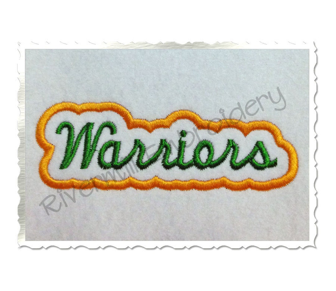Applique Warriors Team Name Machine Embroidery Design - 4 Sizes ...