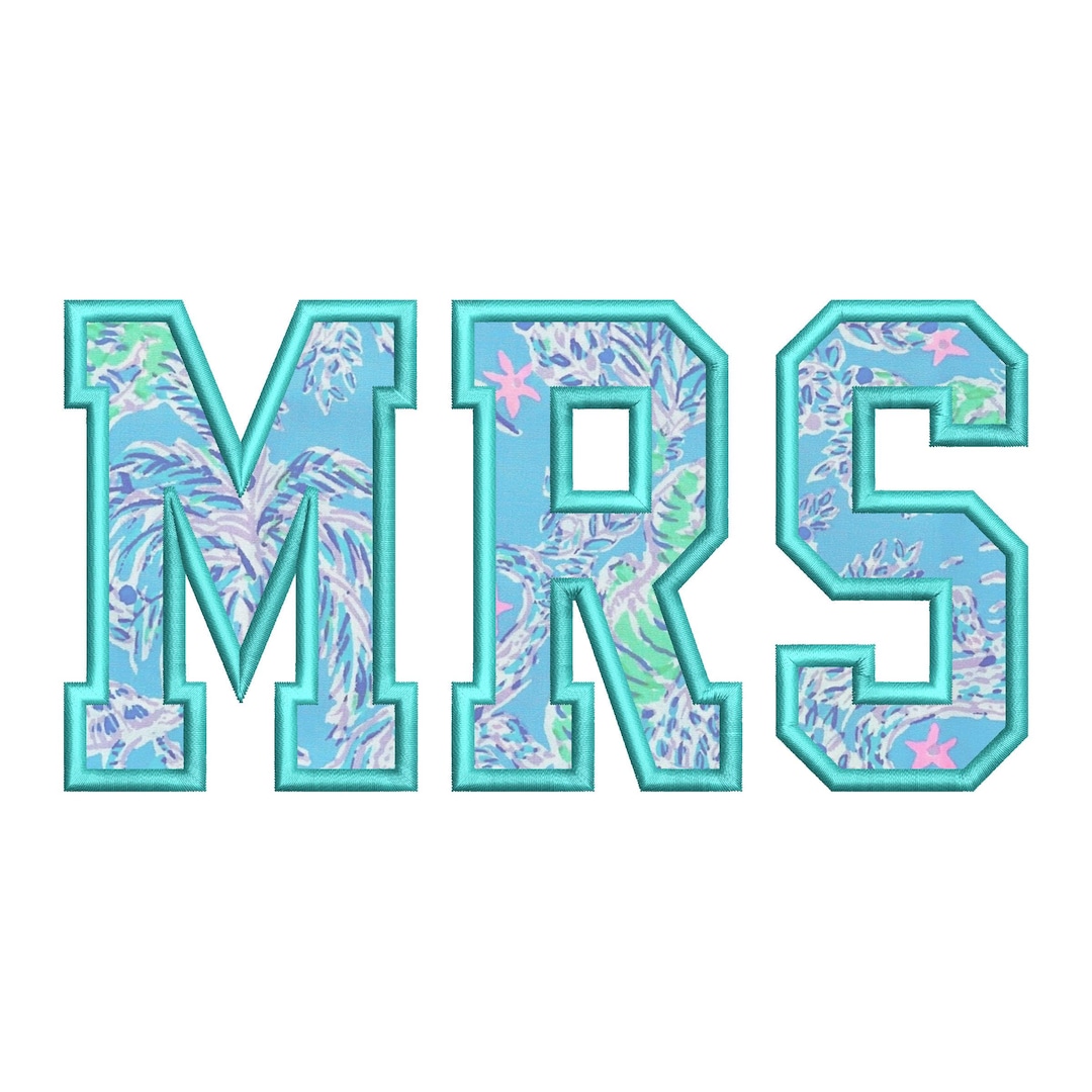 MRS Applique Machine Embroidery Design - 4 Sizes - Instant Download PES ...