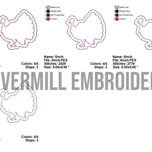 Raggy Turkey Double Applique Machine Embroidery Design - 4 Sizes ...