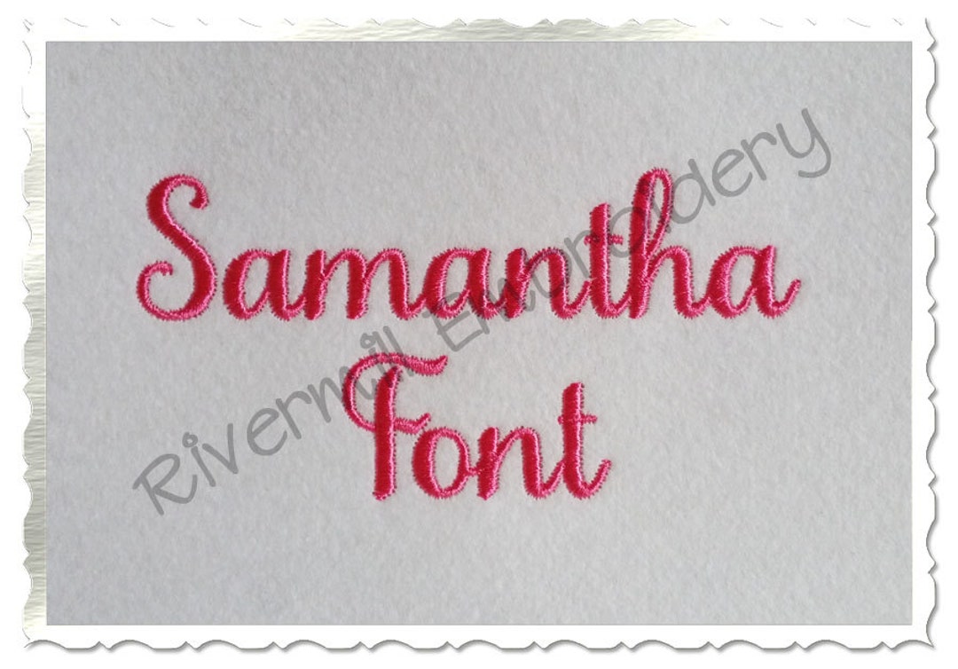 Samantha Script Basic Machine Embroidery Font Monogram Alphabet - 3 ...