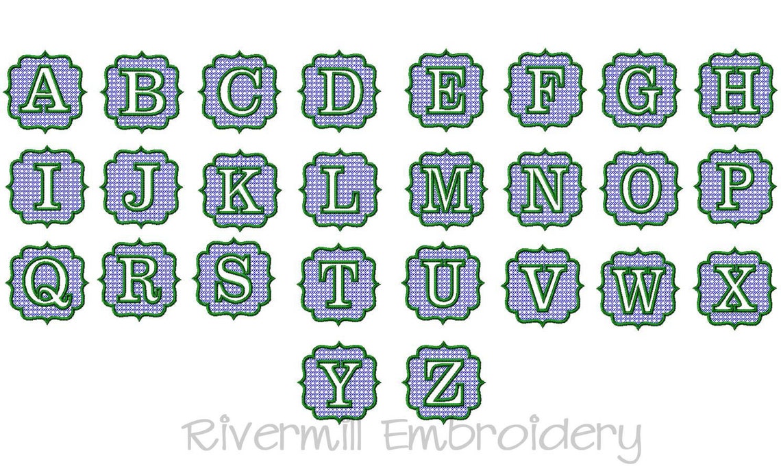 Embossed Machine Embroidery Monogram Alphabet - 3" Size - BX Files ...