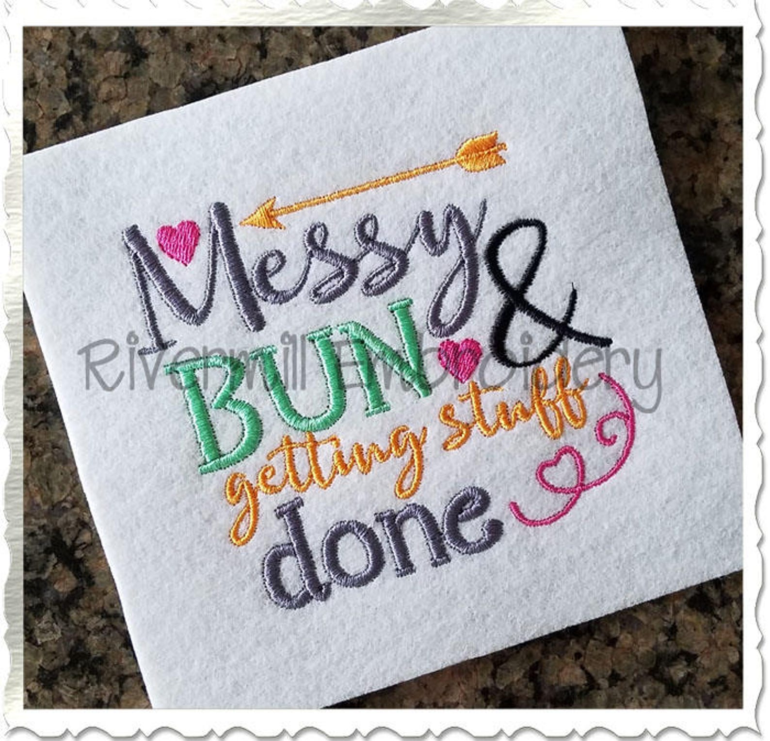 Messy Bun Getting Stuff Done Machine Embroidery Design 3 - Etsy