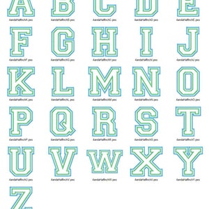 Double Applique Varsity (style 2) Machine Embroidery Font Monogram ...