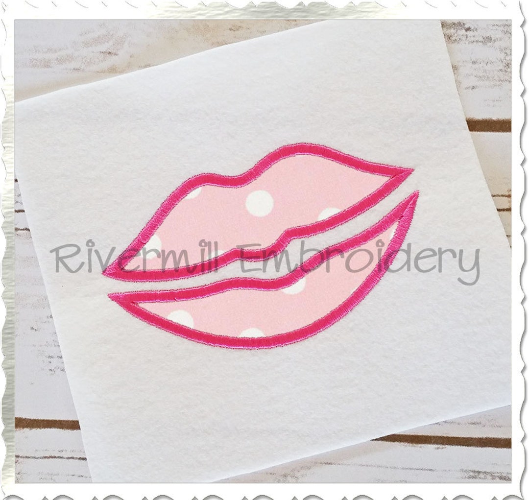 Applique Lips Machine Embroidery Design - 4 Sizes - Instant Download ...