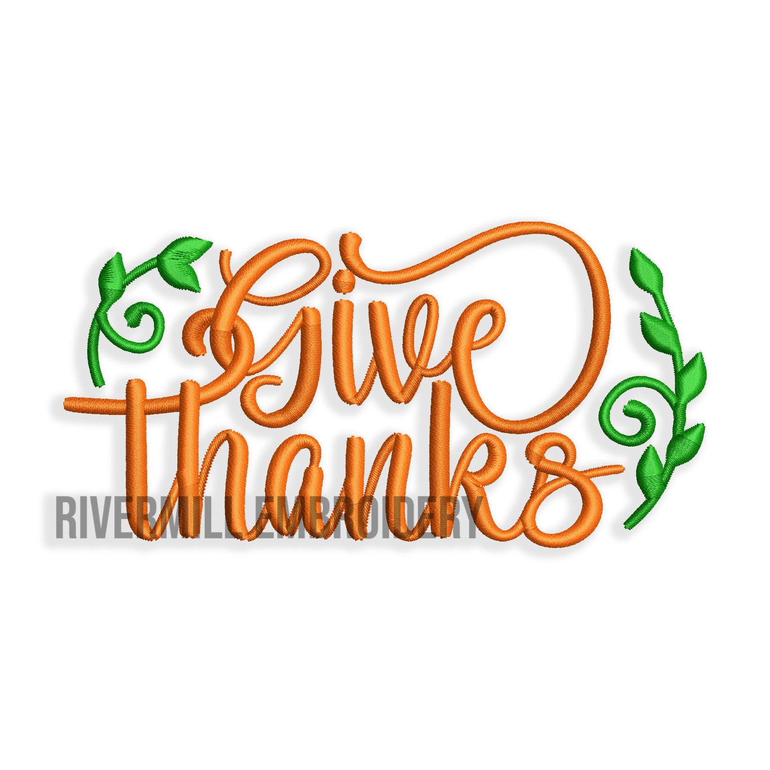 Give Thanks Thanksgiving Machine Embroidery Design - 4 Sizes - Etsy