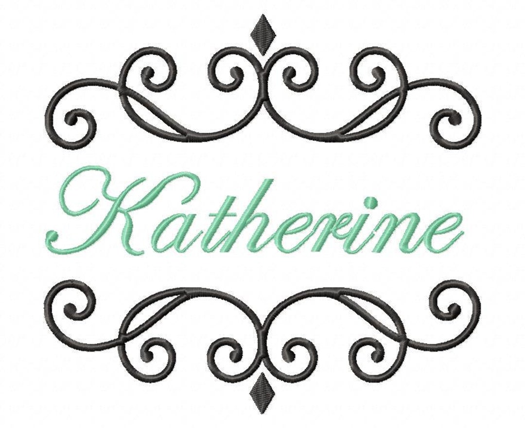 Elegant Monogram Font Frame Machine Embroidery Design - 4 Sizes - Etsy