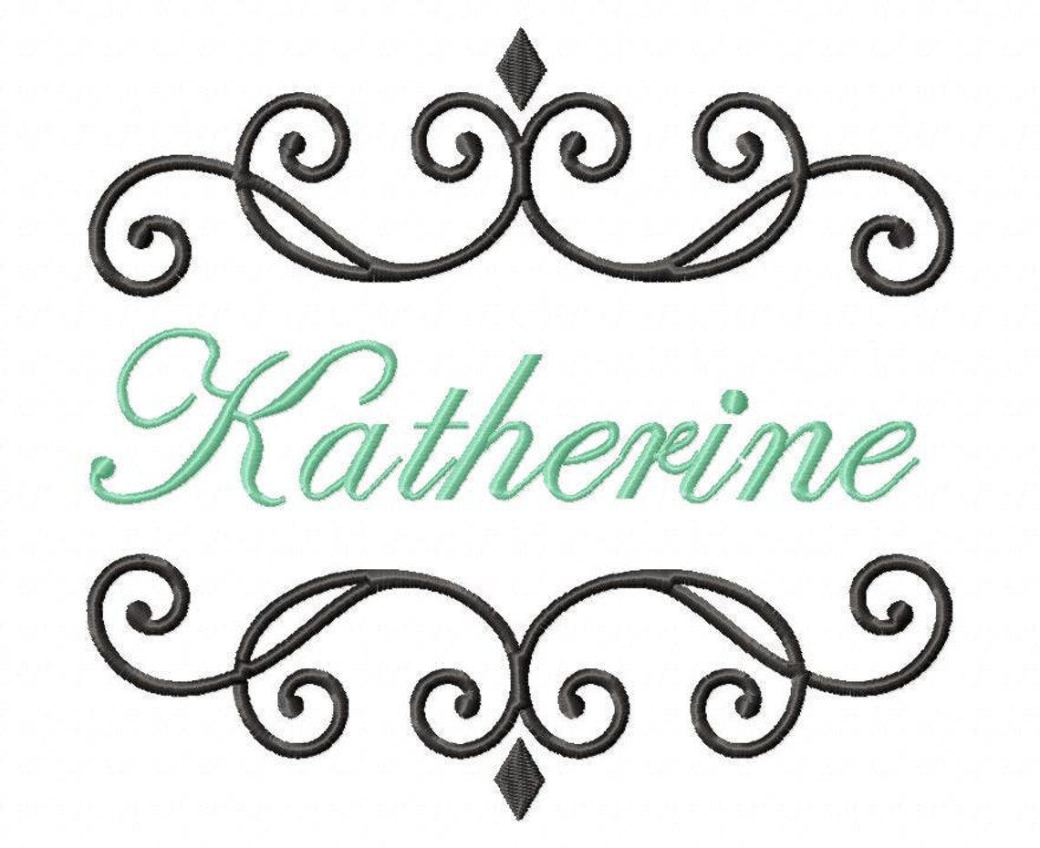 Elegant Monogram Font Frame Machine Embroidery Design - 4 Sizes - Etsy