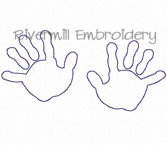 Baby Handprints Outline Machine Embroidery Design 4 Sizes | Etsy
