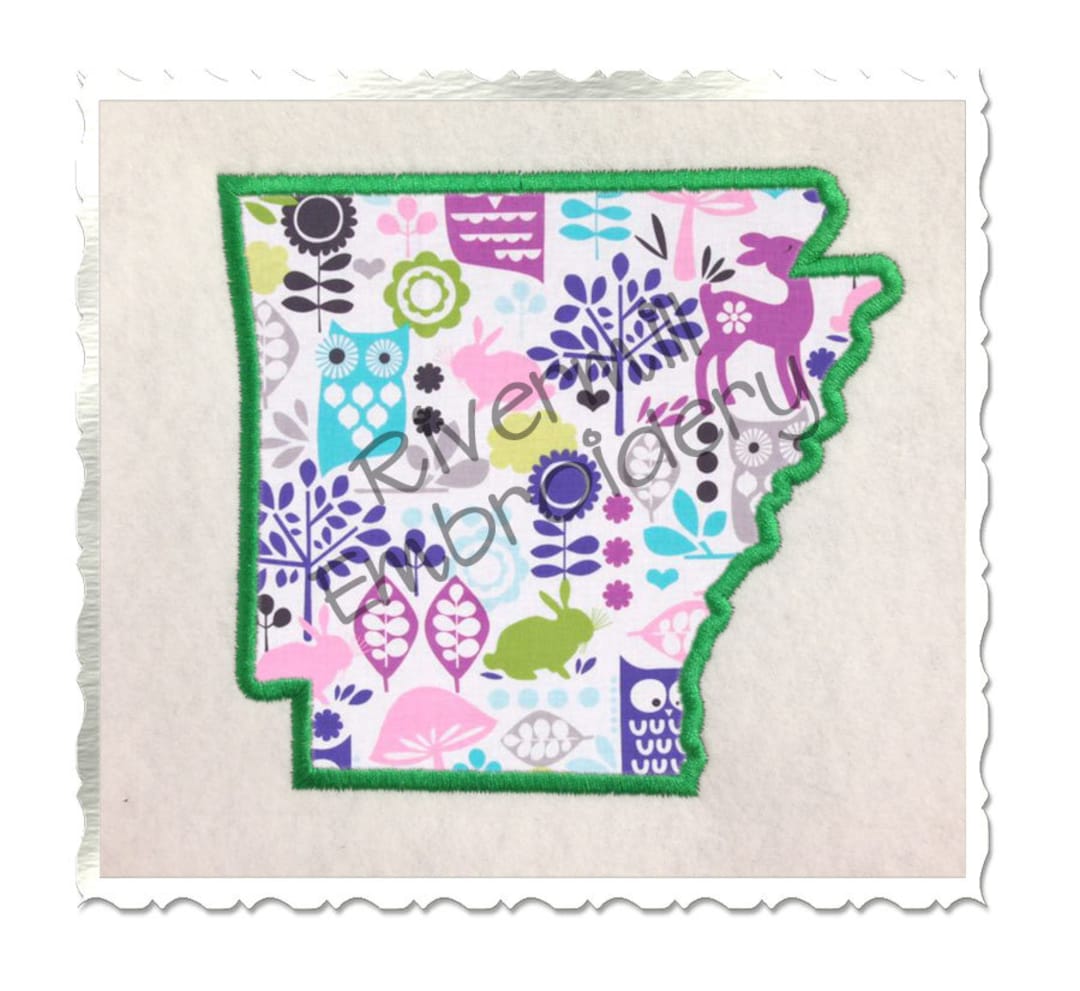 State of Arkansas Applique Machine Embroidery Design - 4 Sizes ...