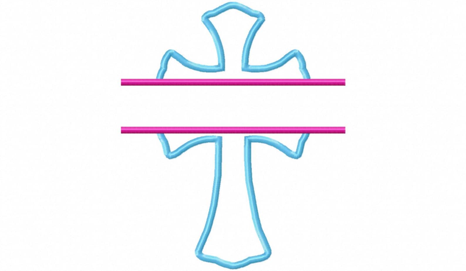 Split Cross Applique Machine Embroidery Design 5 Sizes - Etsy